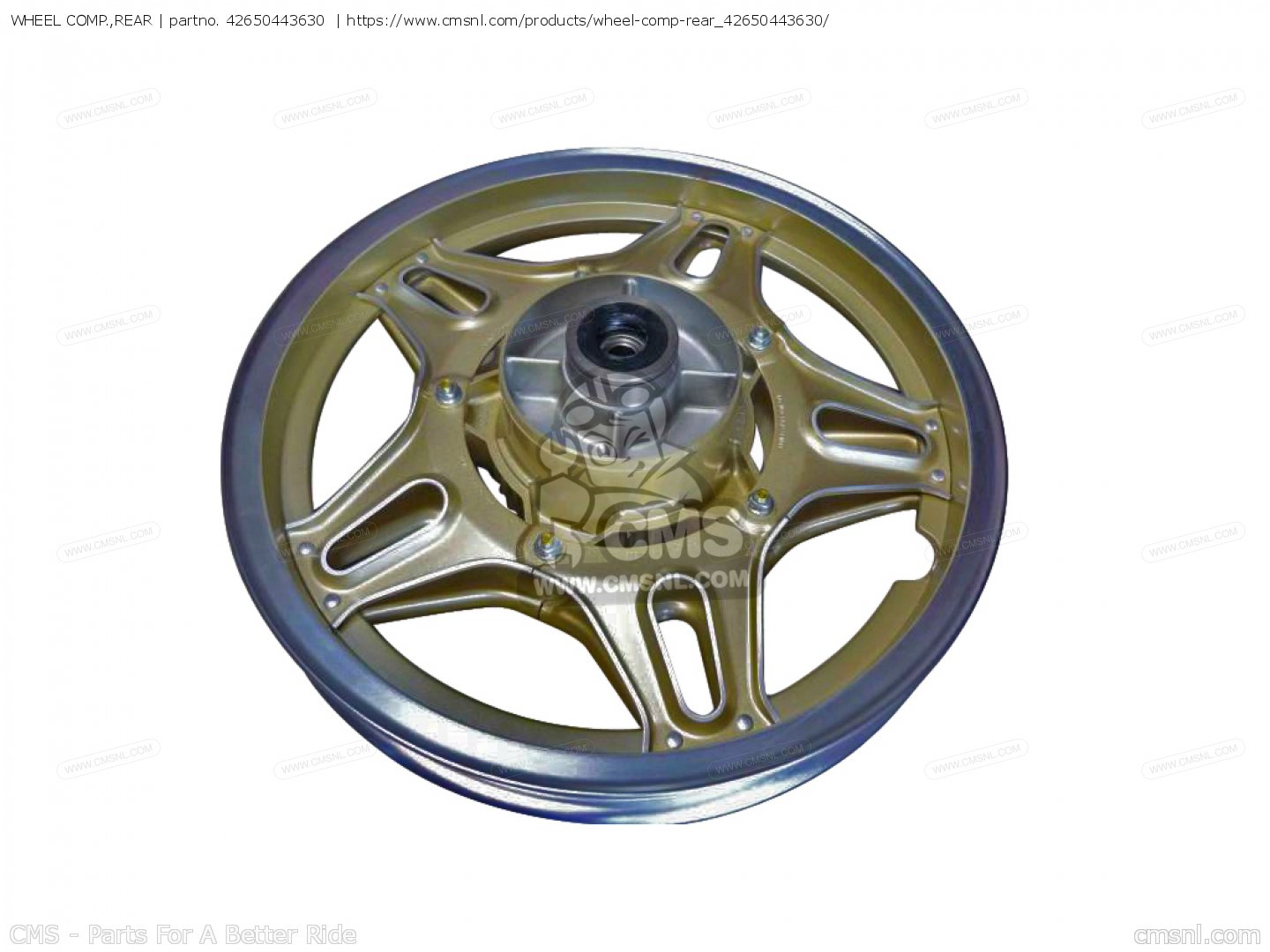 42650443630: Wheel Comp.,rear Honda - buy the 42650-443-630 at CMSNL