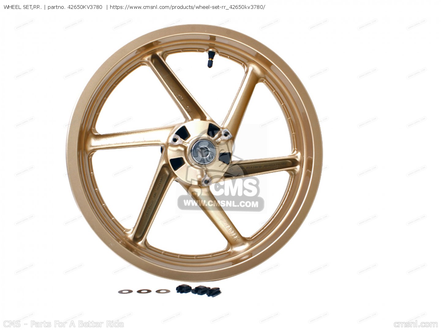 42650KV3780: WHEEL SET,RR. Honda - buy the 42650-KV3-780 at CMSNL