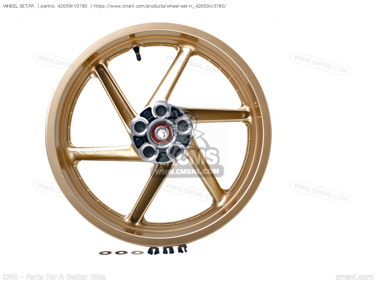 42650KV3780: WHEEL SET,RR. Honda - buy the 42650-KV3-780 at CMSNL