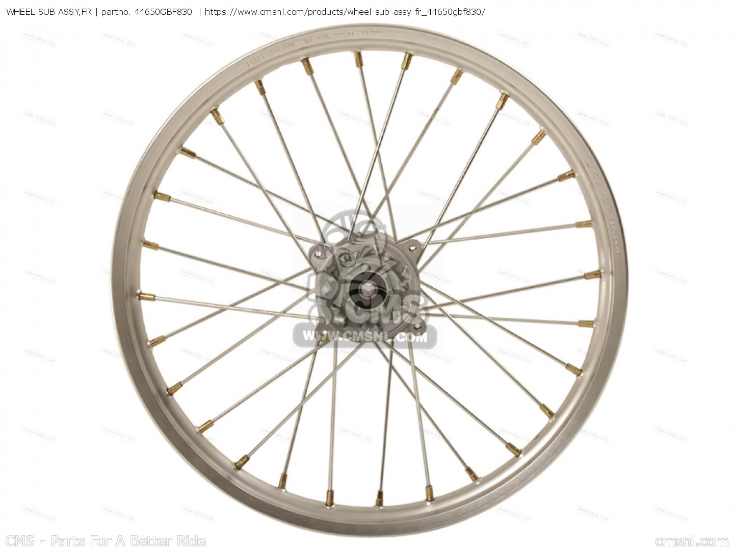 44650GBF830: WHEEL SUB ASSY,FR Honda - buy the 44650-GBF-830 at CMSNL