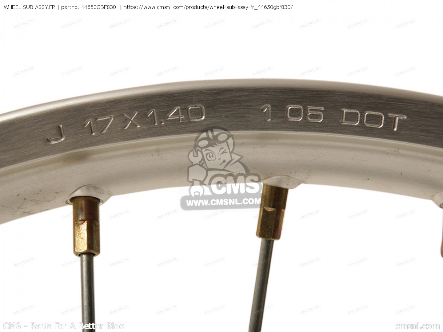 44650GBF830: WHEEL SUB ASSY,FR Honda - buy the 44650-GBF-830 at CMSNL