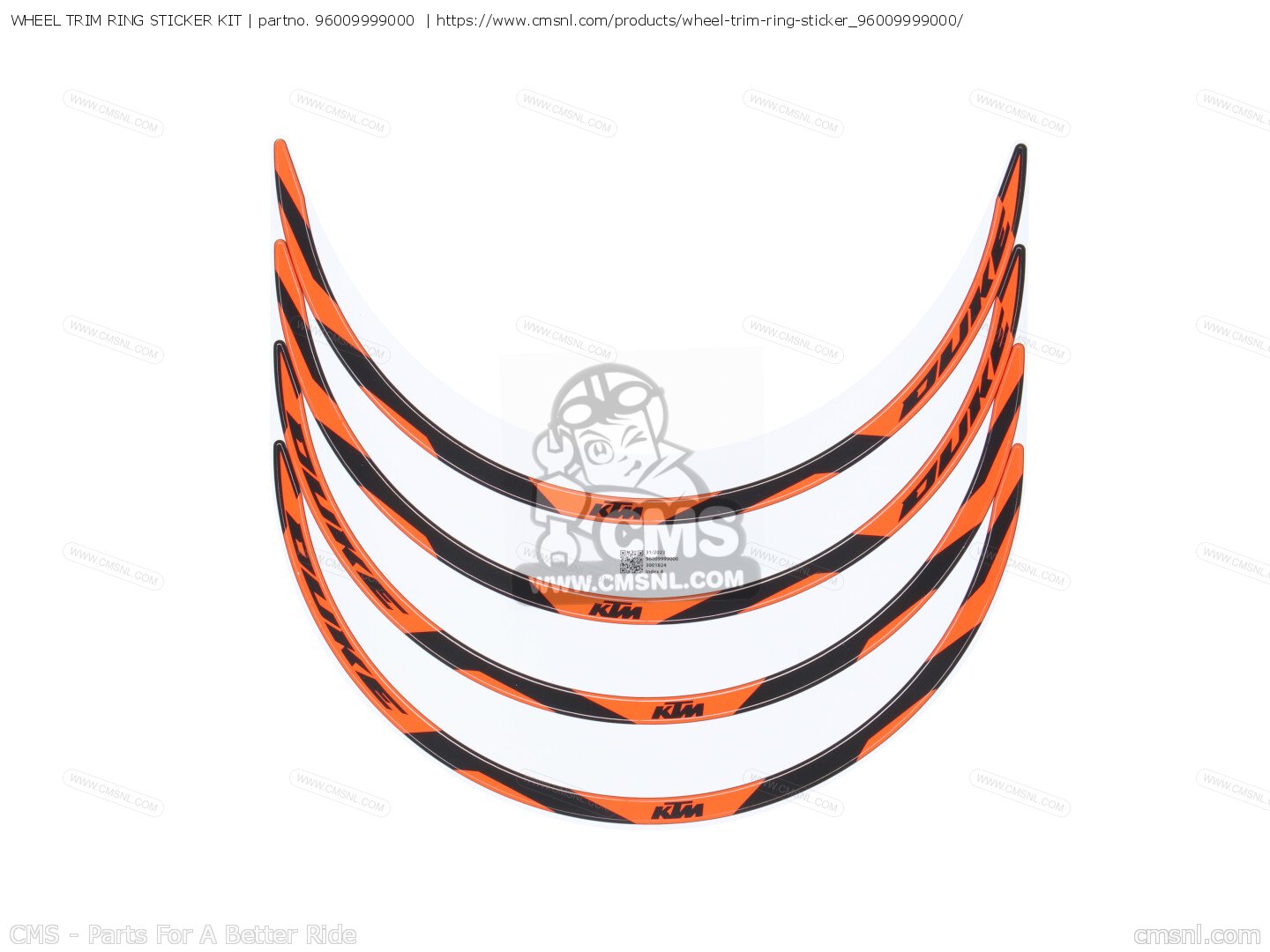 96009999000: WHEEL TRIM RING STICKER KIT KTM - buy the 96009999000 at CMSNL