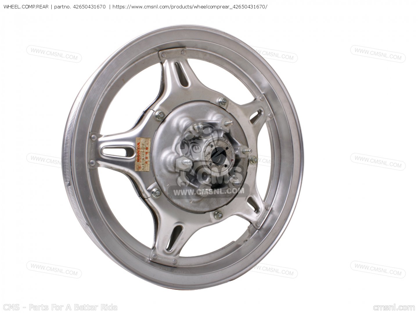 42650431670: Wheel.comp.rear Honda - buy the 42650-431-670 at CMSNL
