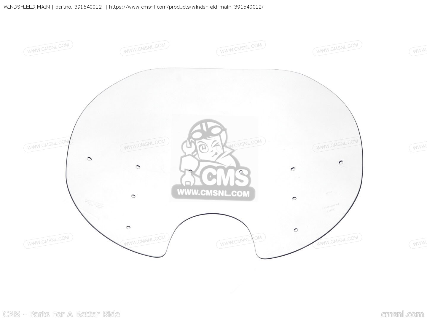 391540012: WINDSHIELD,MAIN Kawasaki - buy the 39154-0012 at CMSNL