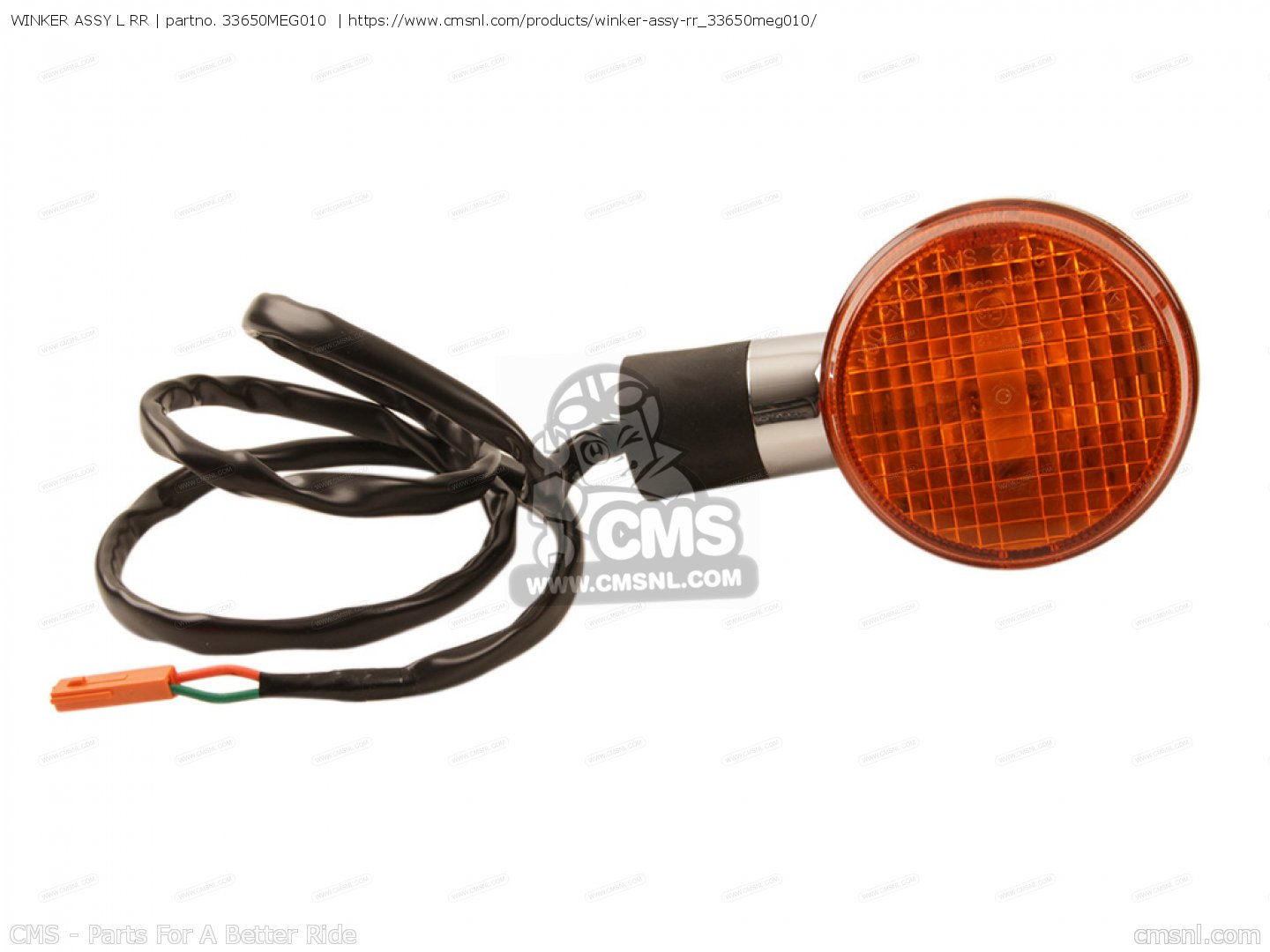 33650MEG010: WINKER ASSY L RR Honda - buy the 33650-MEG-010 at CMSNL