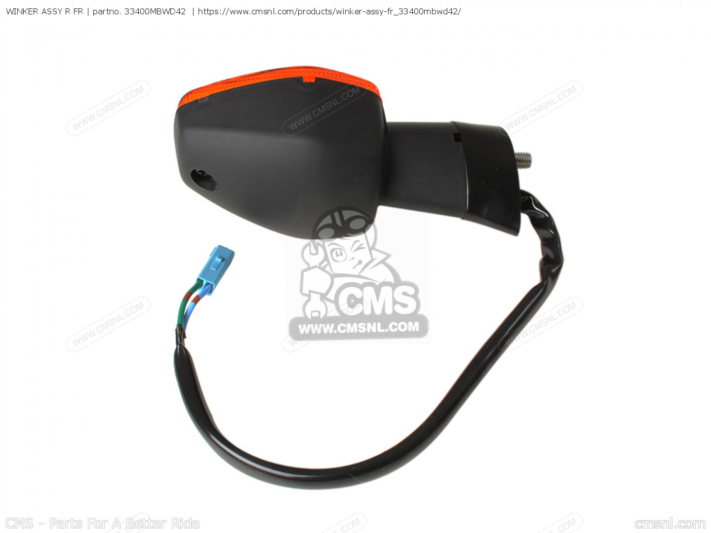 33400MBWD42: WINKER ASSY R FR Honda - buy the 33400-MBW-D42 at CMSNL