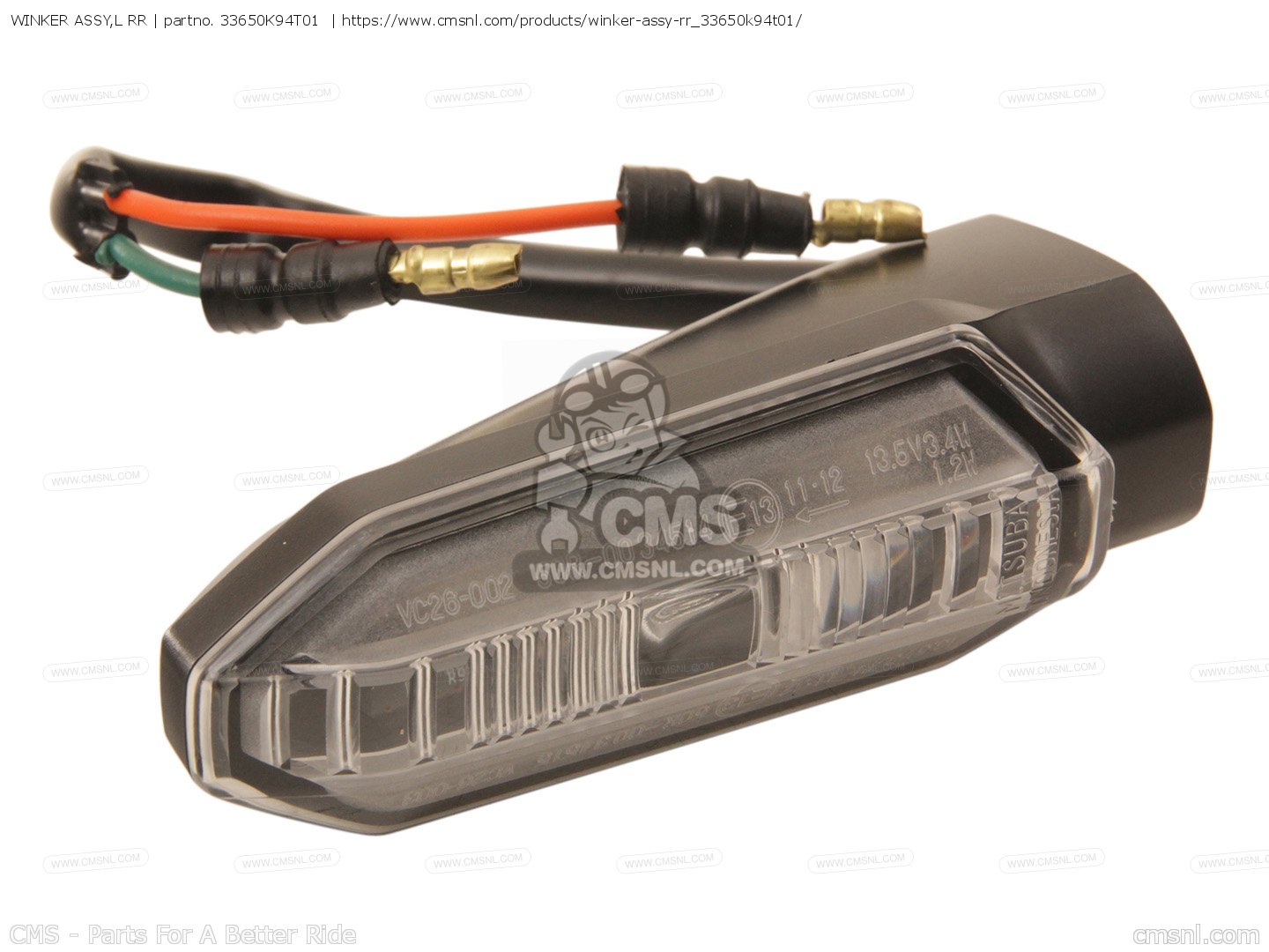 33650K94T01: WINKER ASSY,L RR Honda - buy the 33650-K94-T01 at CMSNL