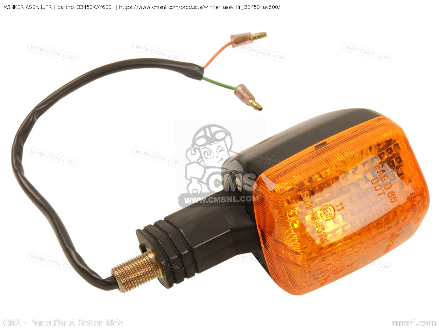 33450KAY600: WINKER ASSY.,L.FR Honda - buy the 33450-KAY-600 at CMSNL