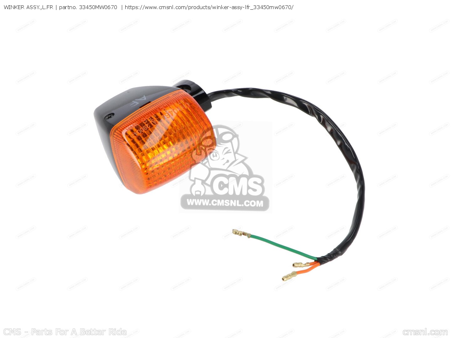 33450MW0670: WINKER ASSY.,L.FR Honda - buy the 33450-MW0-670 at CMSNL