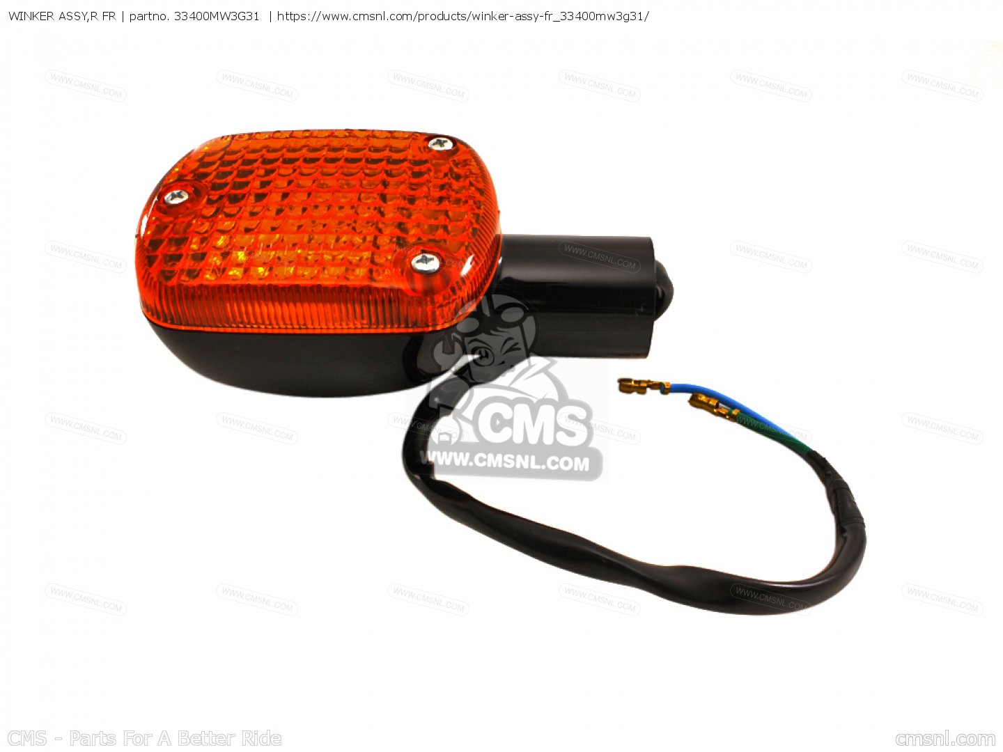 33400MW3G31: WINKER ASSY,R FR Honda - buy the 33400-MW3-G31 at CMSNL