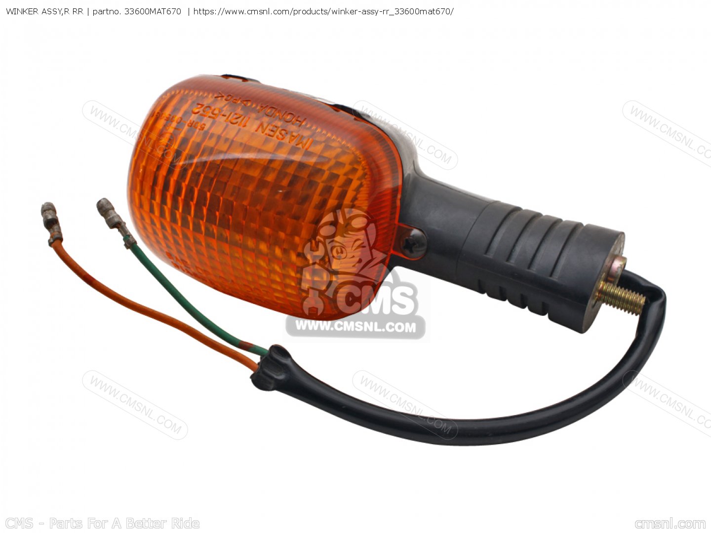 33600MAT670: WINKER ASSY,R RR Honda - buy the 33600-MAT-670 at CMSNL