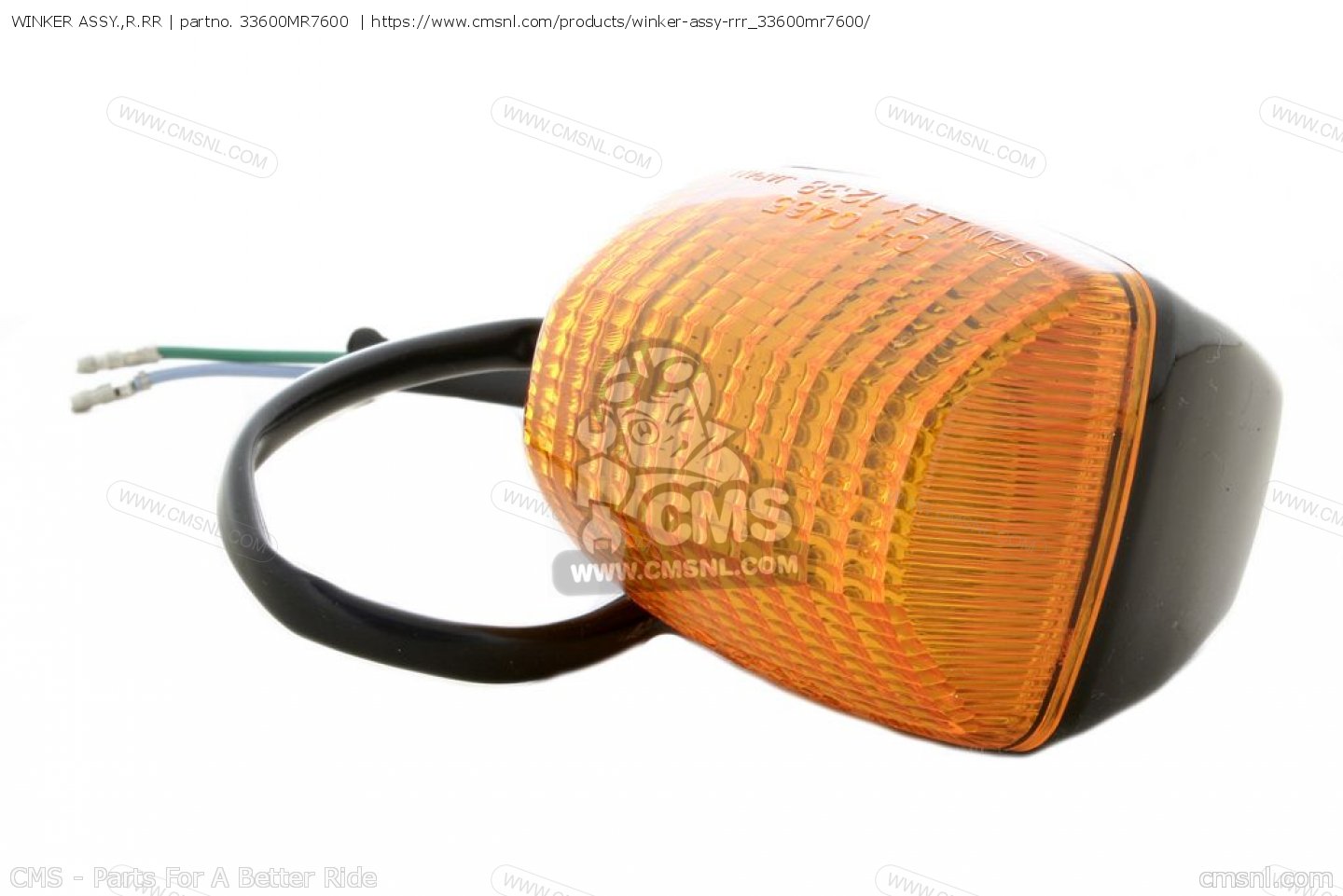 33600MR7600: WINKER ASSY.,R.RR Honda - buy the 33600-MR7-600 at CMSNL