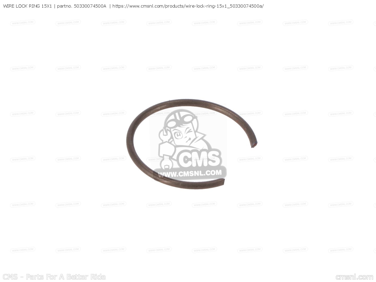 50330074500A: WIRE LOCK RING 15X1 Husqvarna - buy the 50330074500 at CMSNL