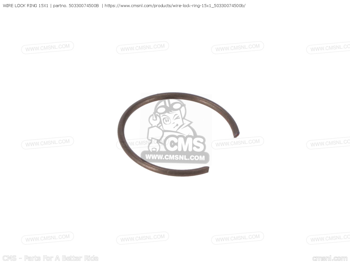 50330074500B: WIRE LOCK RING 15X1 GASGAS - buy the 50330074500 at CMSNL