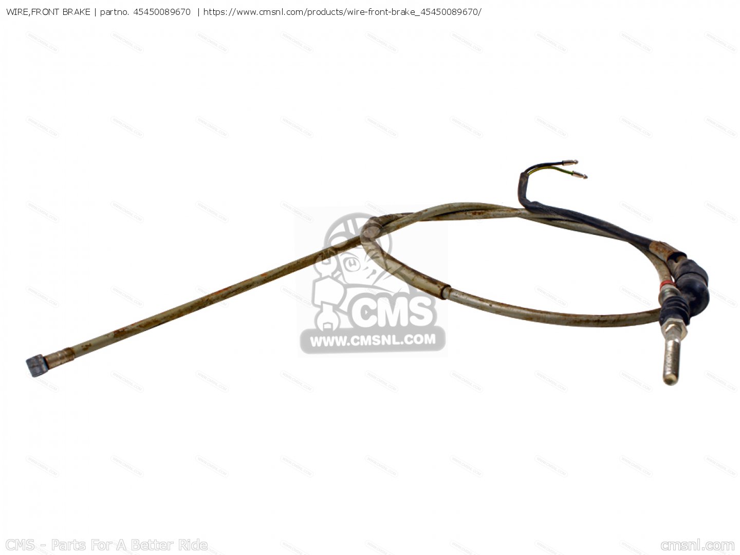 45450089670: WIRE,FRONT BRAKE Honda - buy the 45450-089-670 at CMSNL