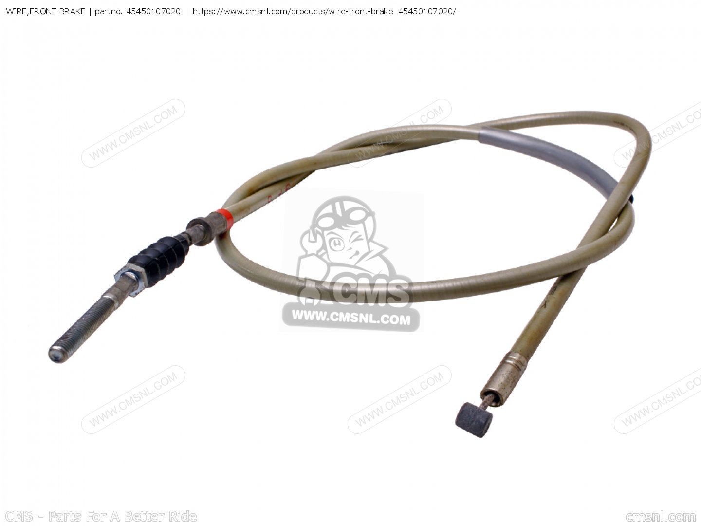 45450107020: WIRE,FRONT BRAKE Honda - buy the 45450-107-020 at CMSNL