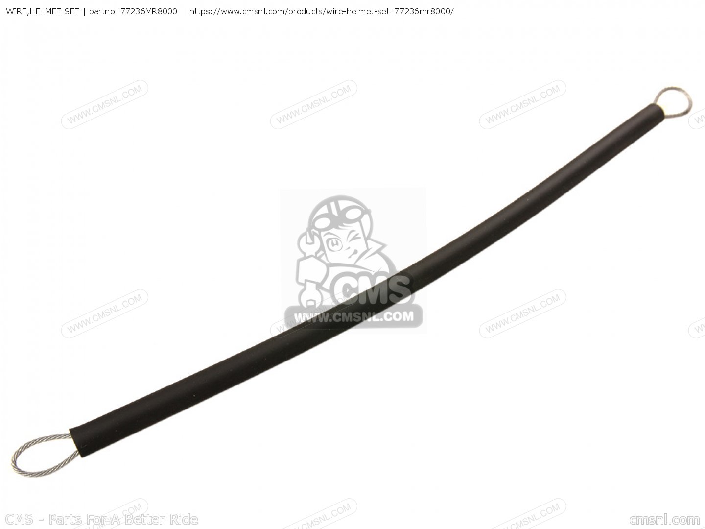 77236MR8000: WIRE,HELMET SET Honda - buy the 77236-MR8-000 at CMSNL