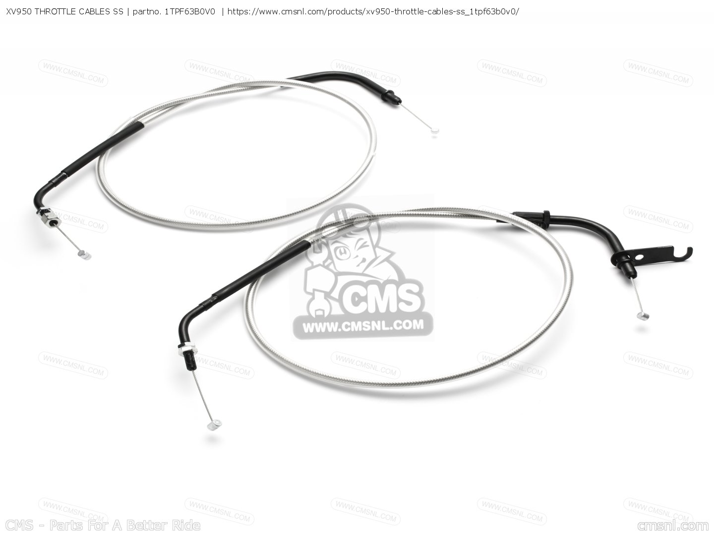 1TPF63B0V0: XV950 THROTTLE CABLES SS Yamaha - buy the 1TP-F63B0-V0-00 ...