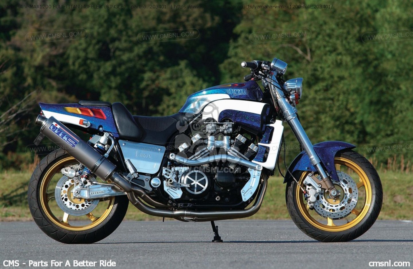 YAMAHA V-MAX1200 FULL-TITAN MUFFLER (SINGLE) for EXHAUST SYSTEMS ...