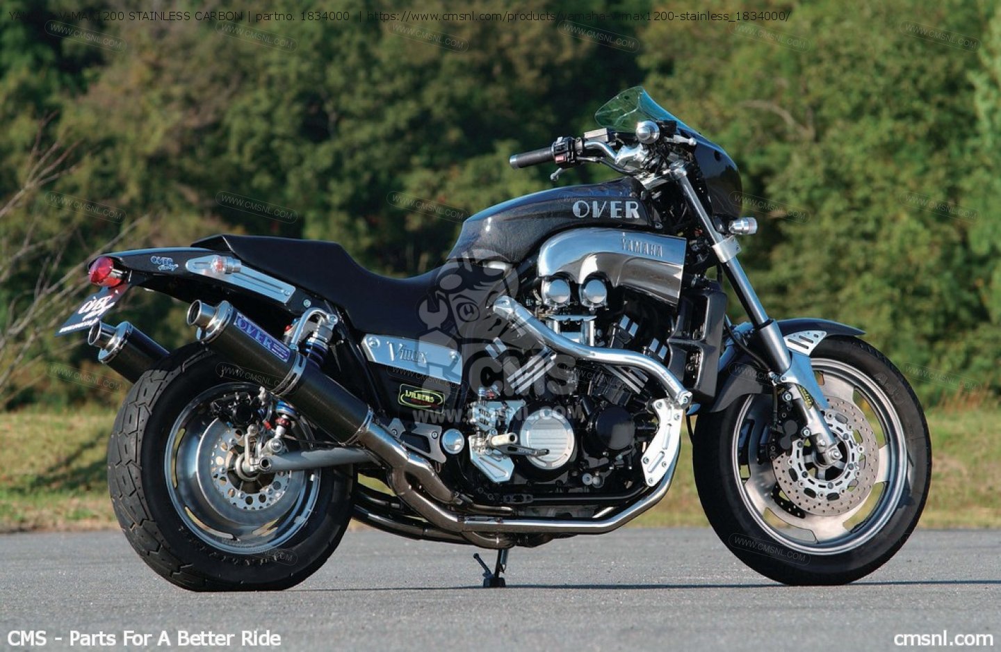 1834000: YAMAHA V-MAX1200 STAINLESS CARBON Over Racing - buy the 18-34-000 at CMSNL