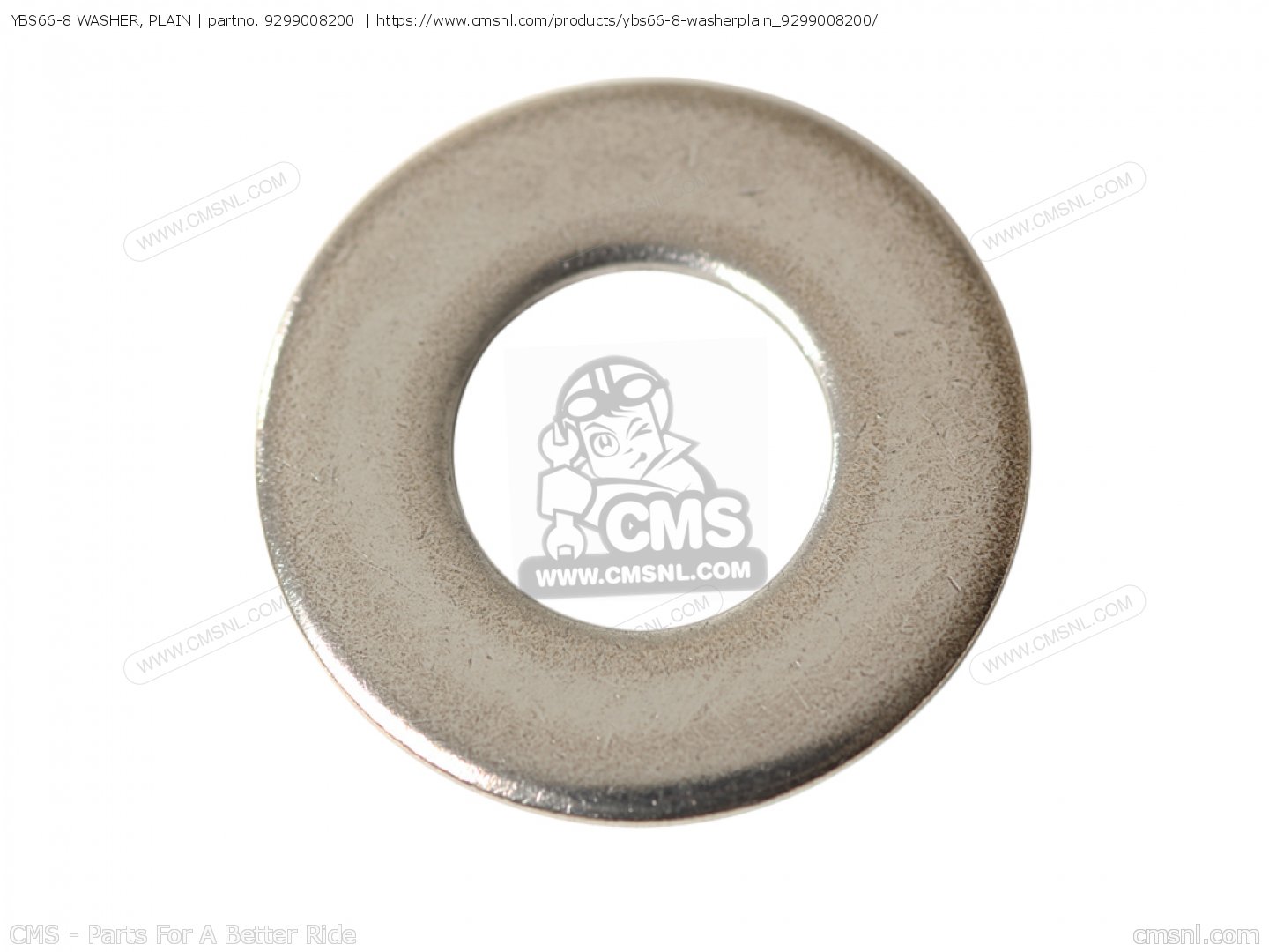 9299008200: YBS66-8 WASHER, PLAIN Yamaha - buy the 92990-08200-00 at CMSNL