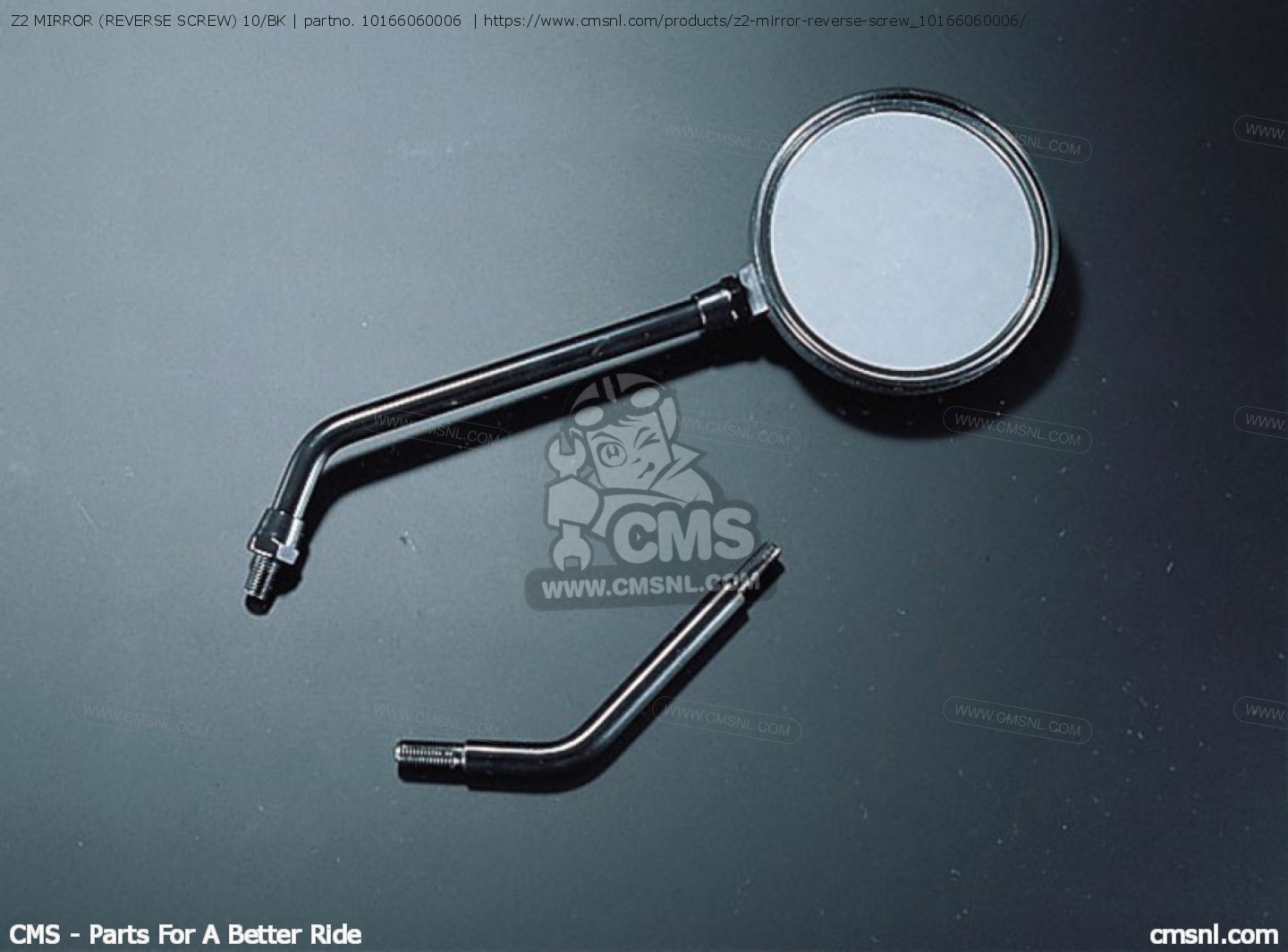 10166060006: Z2 MIRROR (REVERSE SCREW) 10/BK Kitaco - buy the 101-66 ...